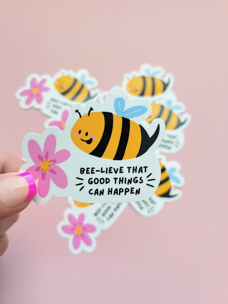 Cute Bee Sticker, Motivational, Positivity, Mental Health Reminders ...