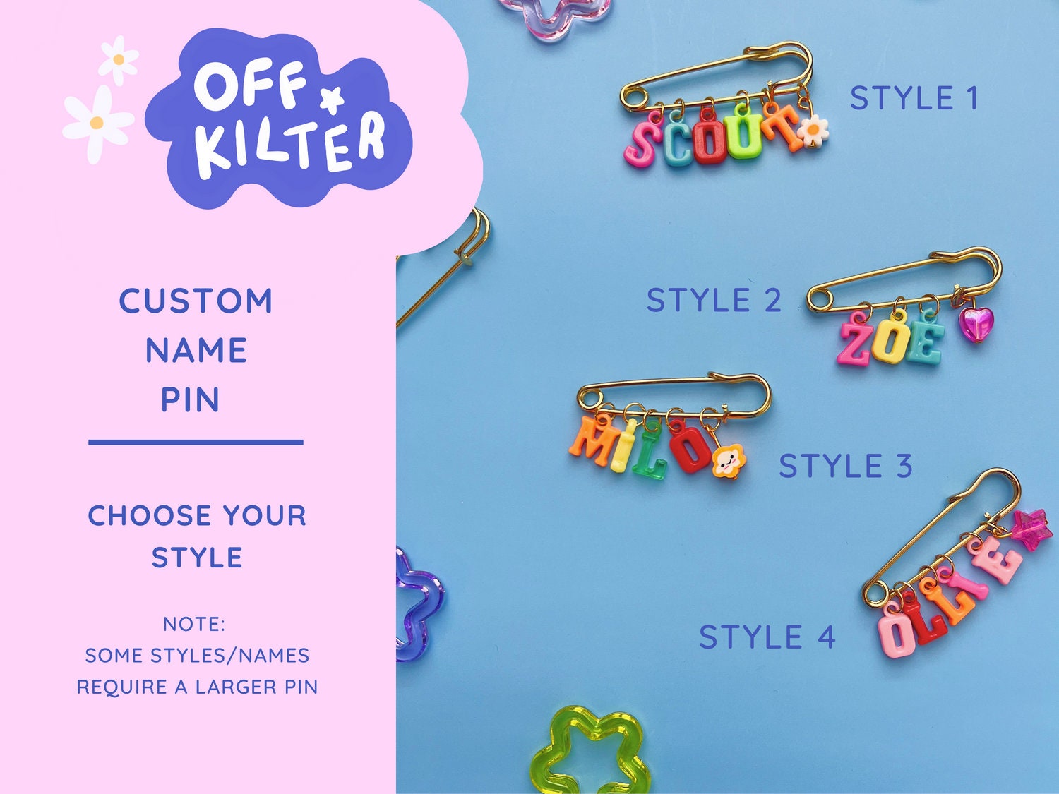 Custom Name Pin Heavy Duty Gold Safety Pin Personalized - Etsy