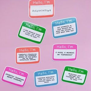 Hello Im Sticker, Funny Name Tag, Waterproof Name Badge - Etsy