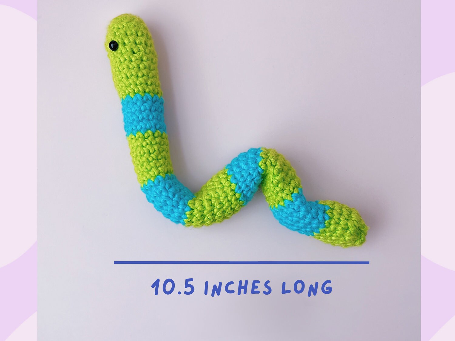 Crochet Worm With Accessories, Bendable Worm Plush With Add Ons and ...