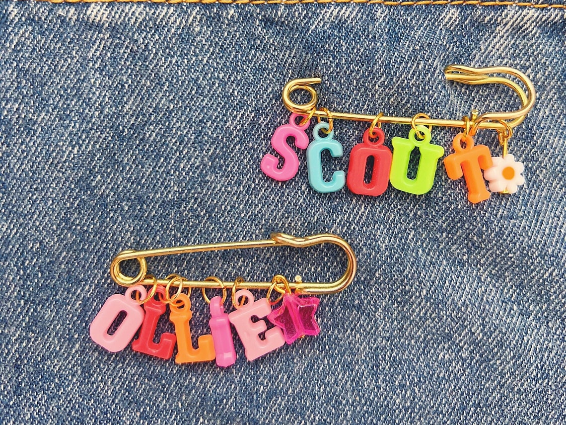 Custom Name Pin Heavy Duty Gold Safety Pin Personalized - Etsy