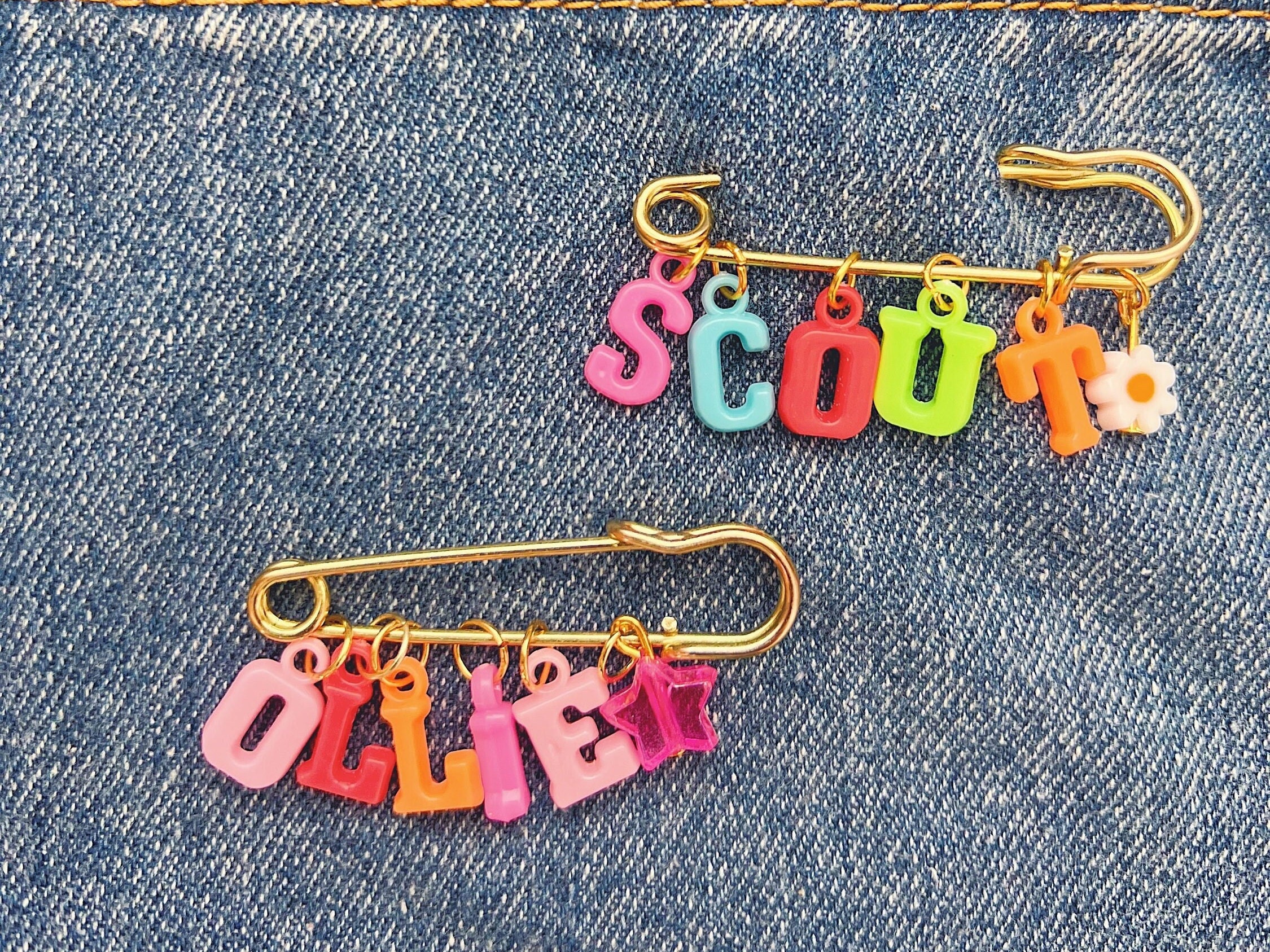 Custom Name Pin Heavy Duty Gold Safety Pin Personalized - Etsy