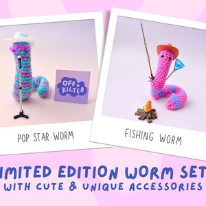 Crochet Worm Witch With Extras, Bendable Plushie With Accessories and ...