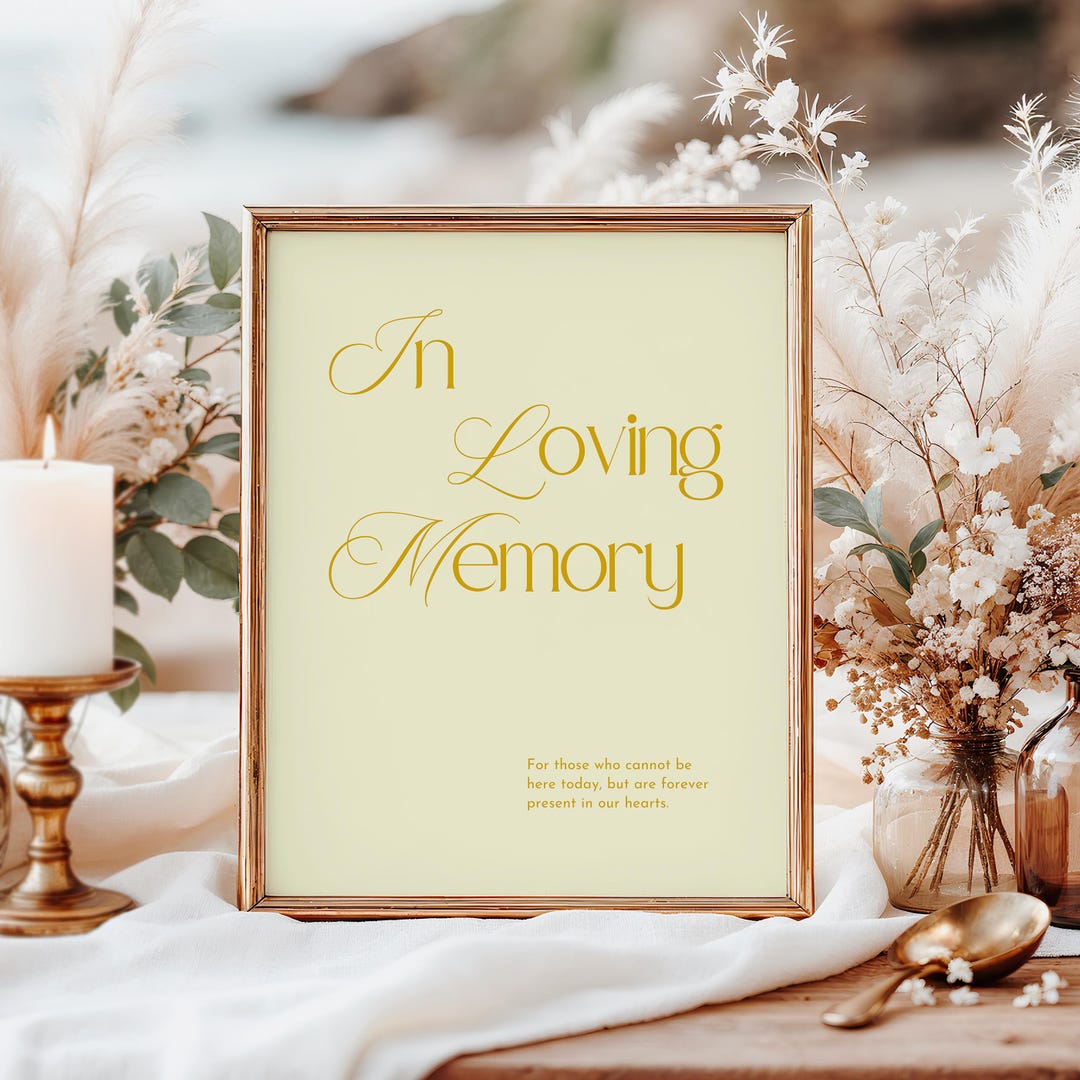 BRI in Loving Memory Template, Printable Memorial Sign, Editable ...