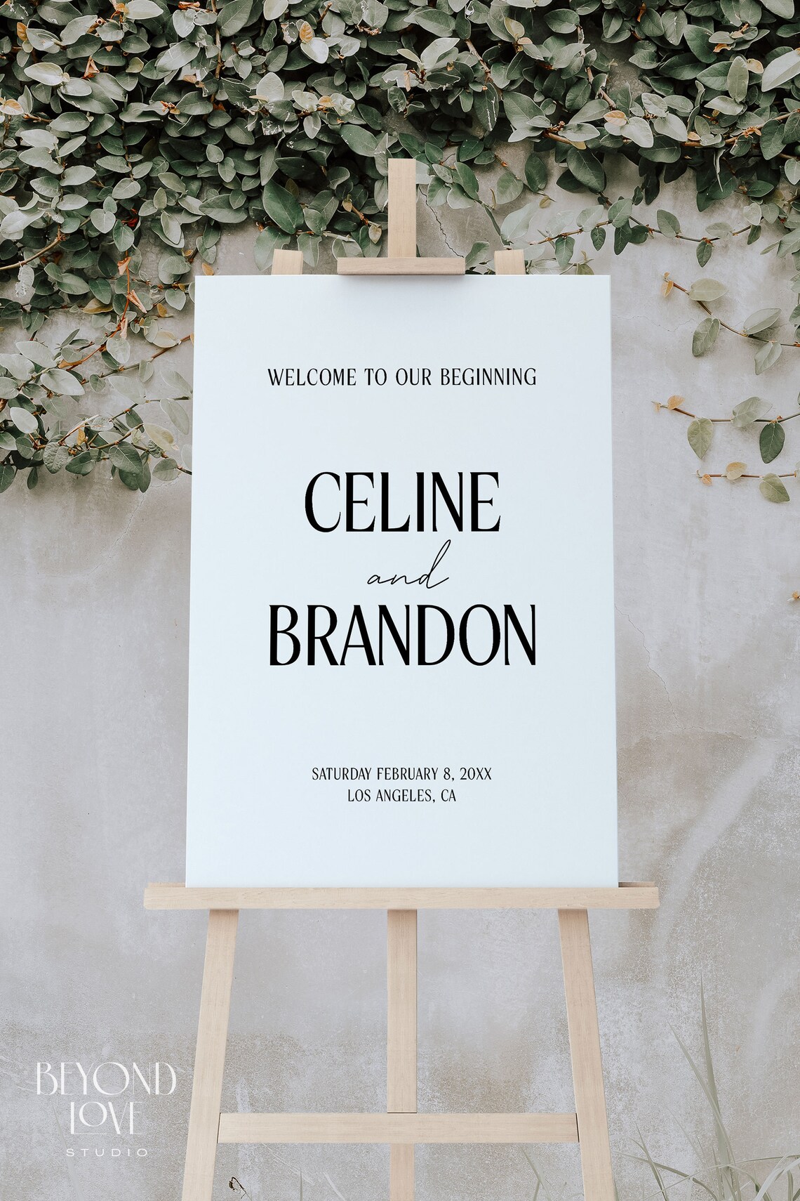 CELINE Modern Elegant Welcome Sign Template, Editable Wedding Welcome ...