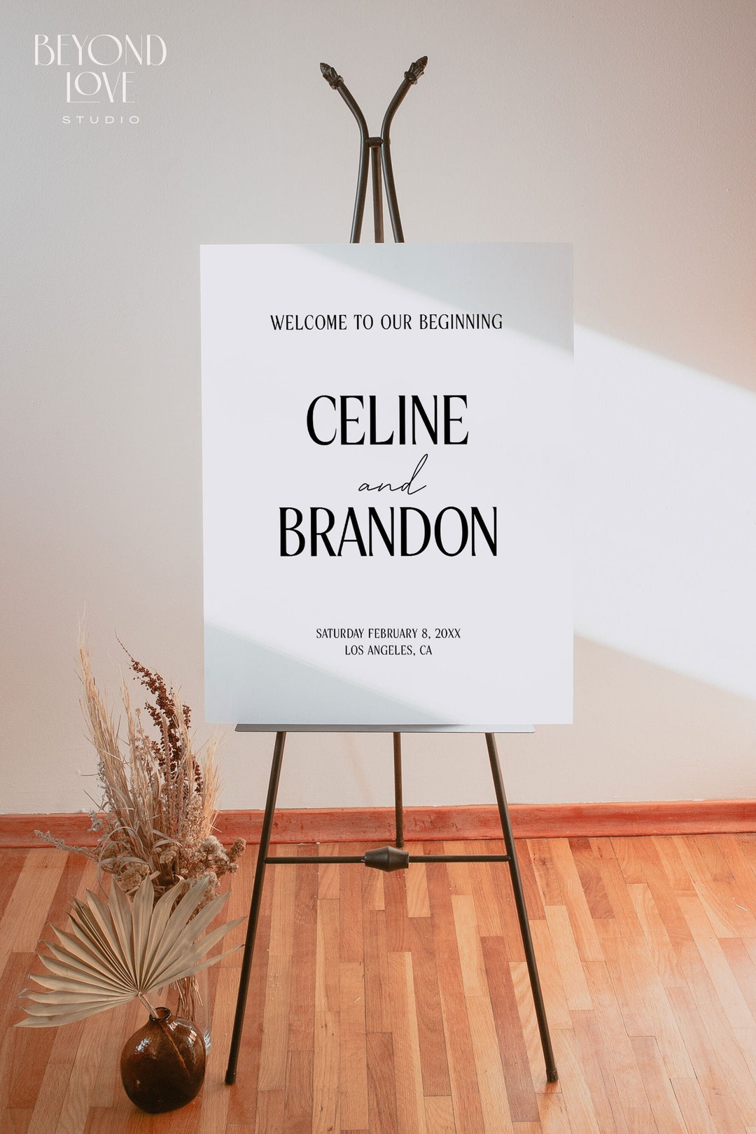 CELINE Modern Elegant Welcome Sign Template, Editable Wedding Welcome ...