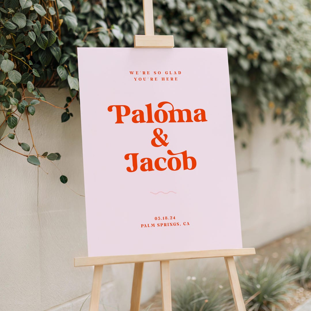PALOMA Modern Boho Welcome Sign Template, Editable Wedding Welcome Sign ...