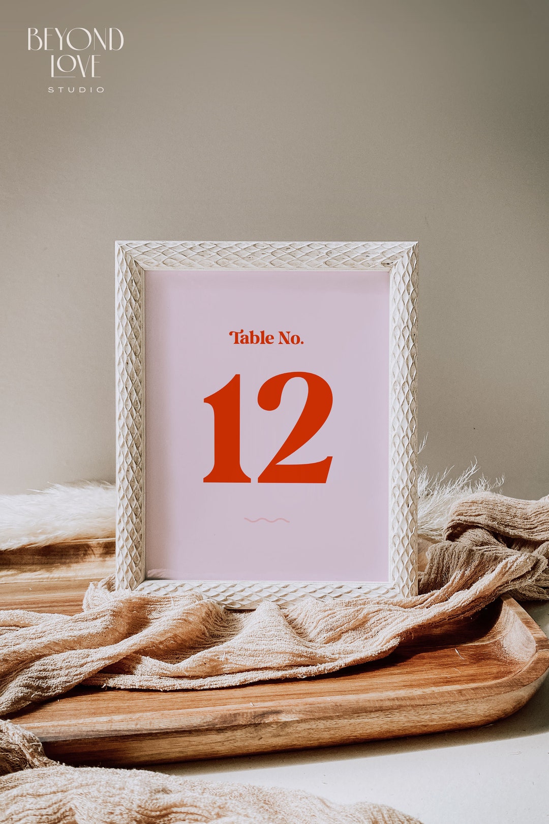 PALOMA Pink & Red Table Number Template, Modern Retro Wedding Table ...