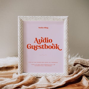 PALOMA Pink & Red Audio Guestbook Sign, Hotline Bling, Editable ...