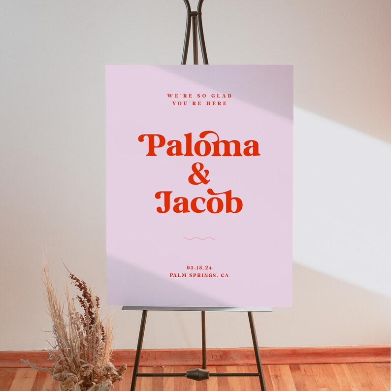 PALOMA Modern Boho Welcome Sign Template, Editable Wedding Welcome Sign ...
