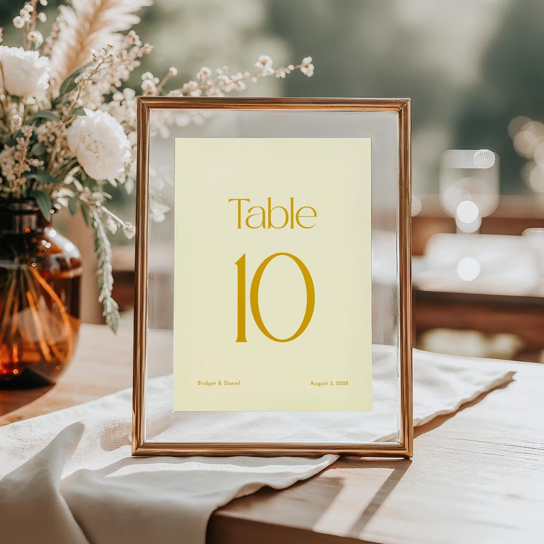 BRI Elegant Table Numbers Template, Trendy Wedding Table Numbers ...