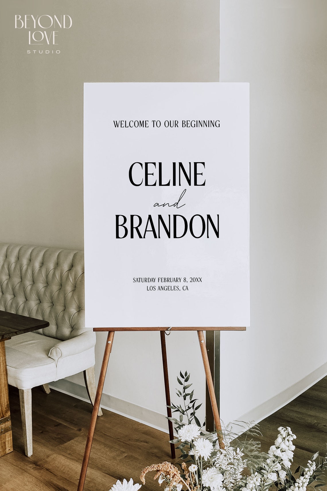 CELINE Modern Elegant Welcome Sign Template, Editable Wedding Welcome ...
