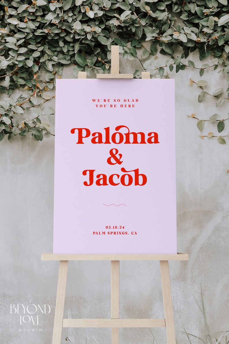 PALOMA Modern Boho Welcome Sign Template Editable Wedding - Etsy