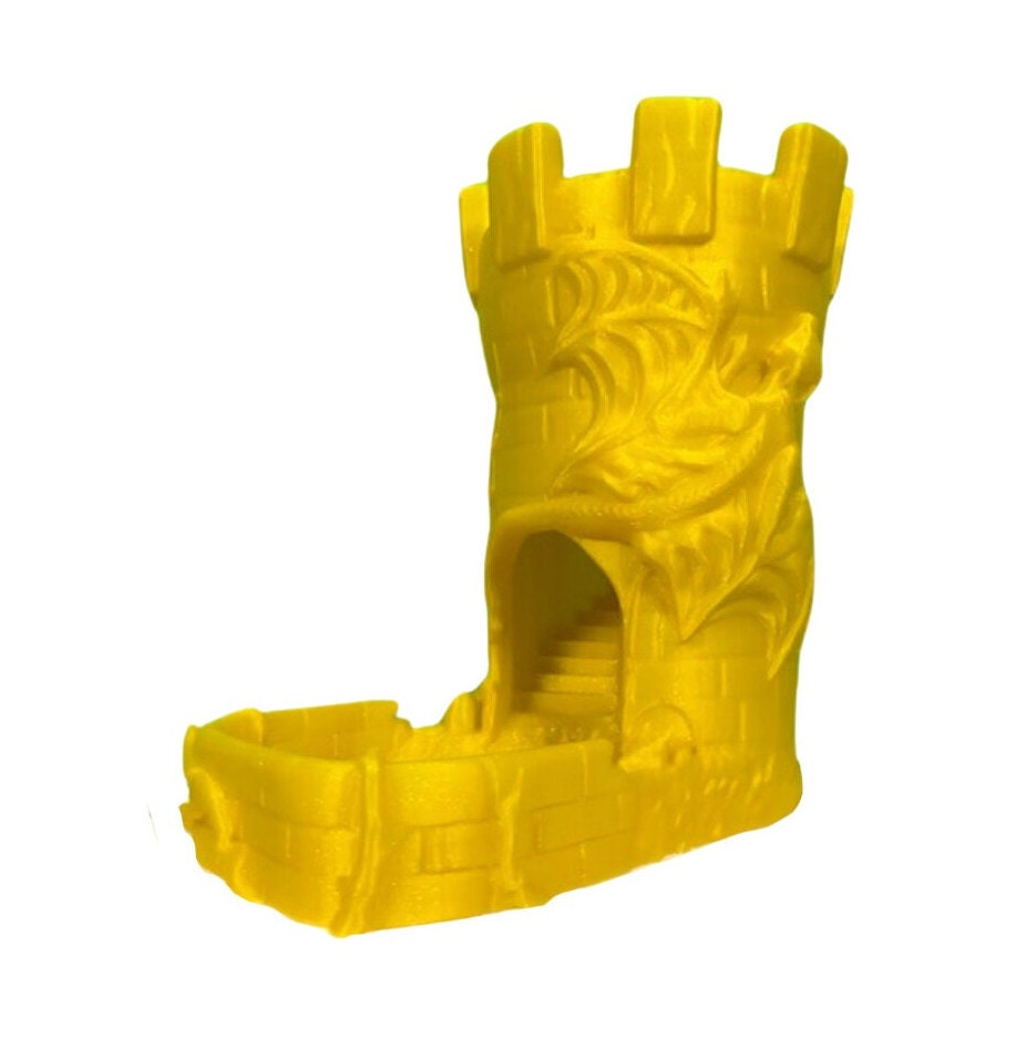 3D Printed Fantasy Dice Tower Castle With Dragon - Etsy