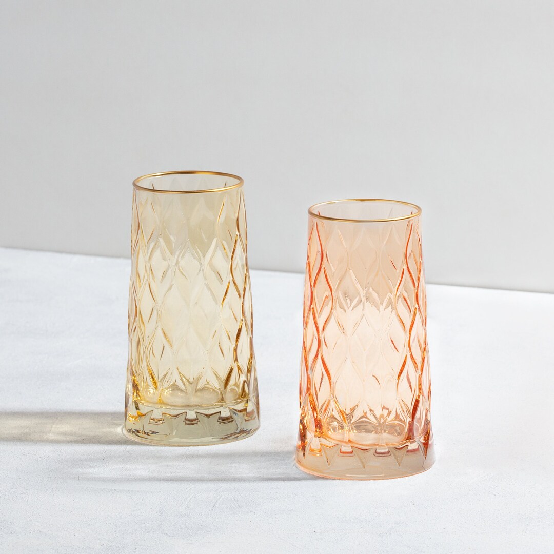 Elegant Colored Drink Glasses, Juice Drinking Glasses, Iced Coffee ...