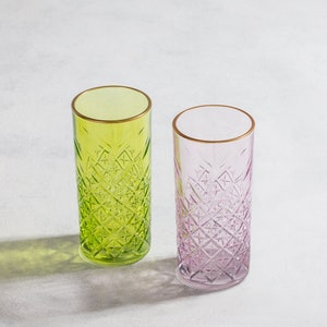 Russian Crystal Cut Tall Drinking Glass, Vintage Gold Rimmed Juice Glass, Tall Cocktail Glasses ...