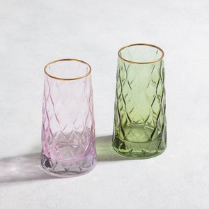 Elegant Colored Drink Glasses, Juice Drinking Glasses, Iced Coffee ...