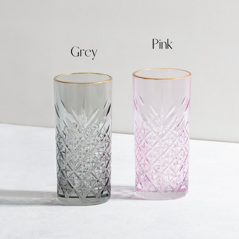 Russian Crystal Cut Tall Drinking Glass Vintage Gold Rimmed - Etsy