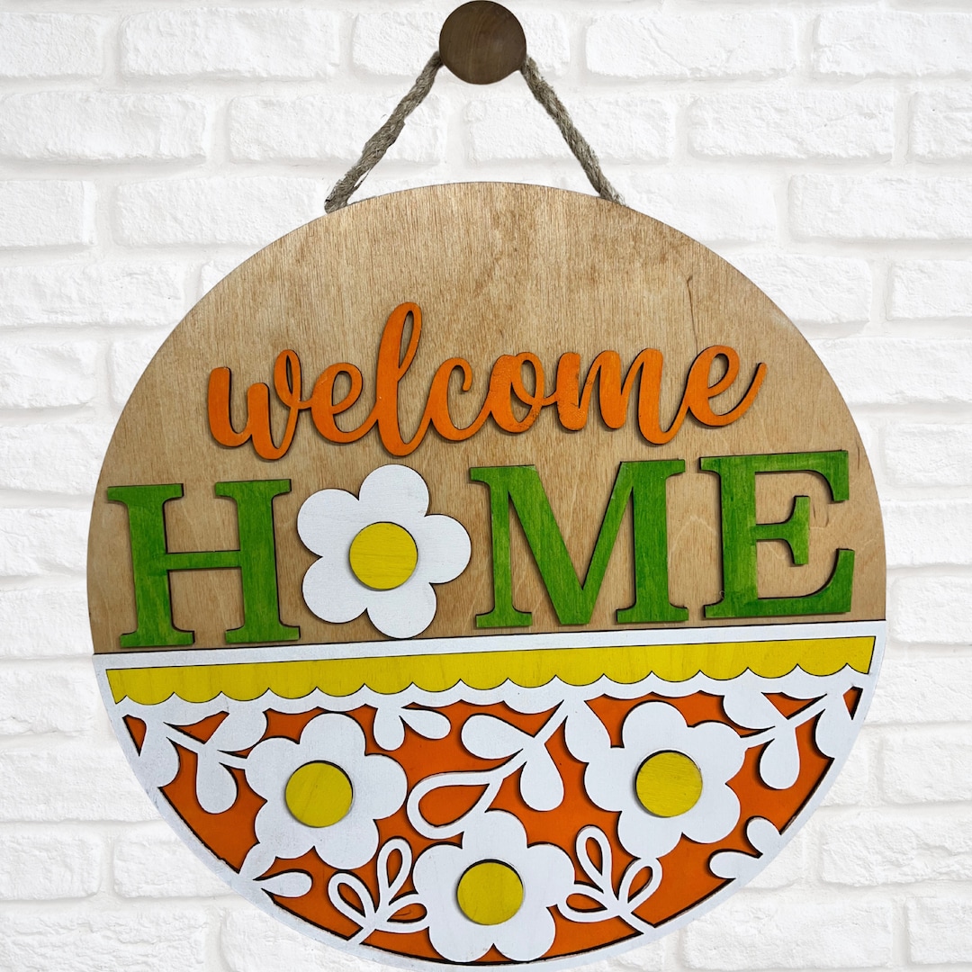 Welcome Home Door Sign Welcome Home Front Door Hanger - Etsy
