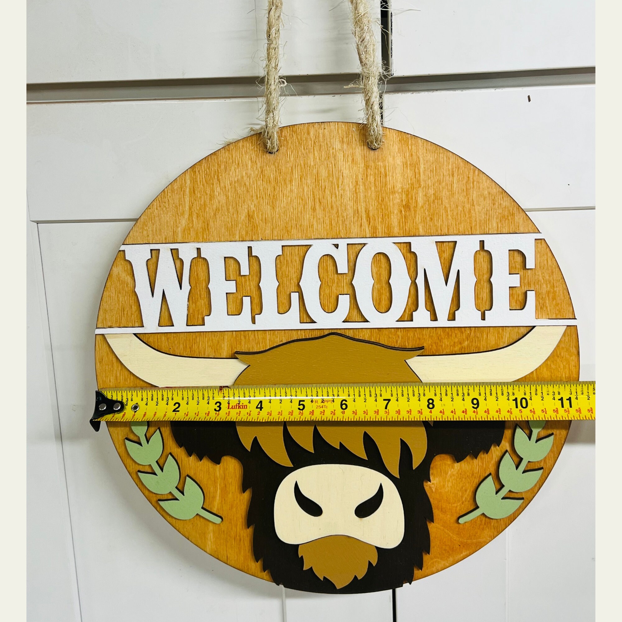 Highland Cow Welcome Sign Cow Welcome Sign Door Hanger Front Door ...