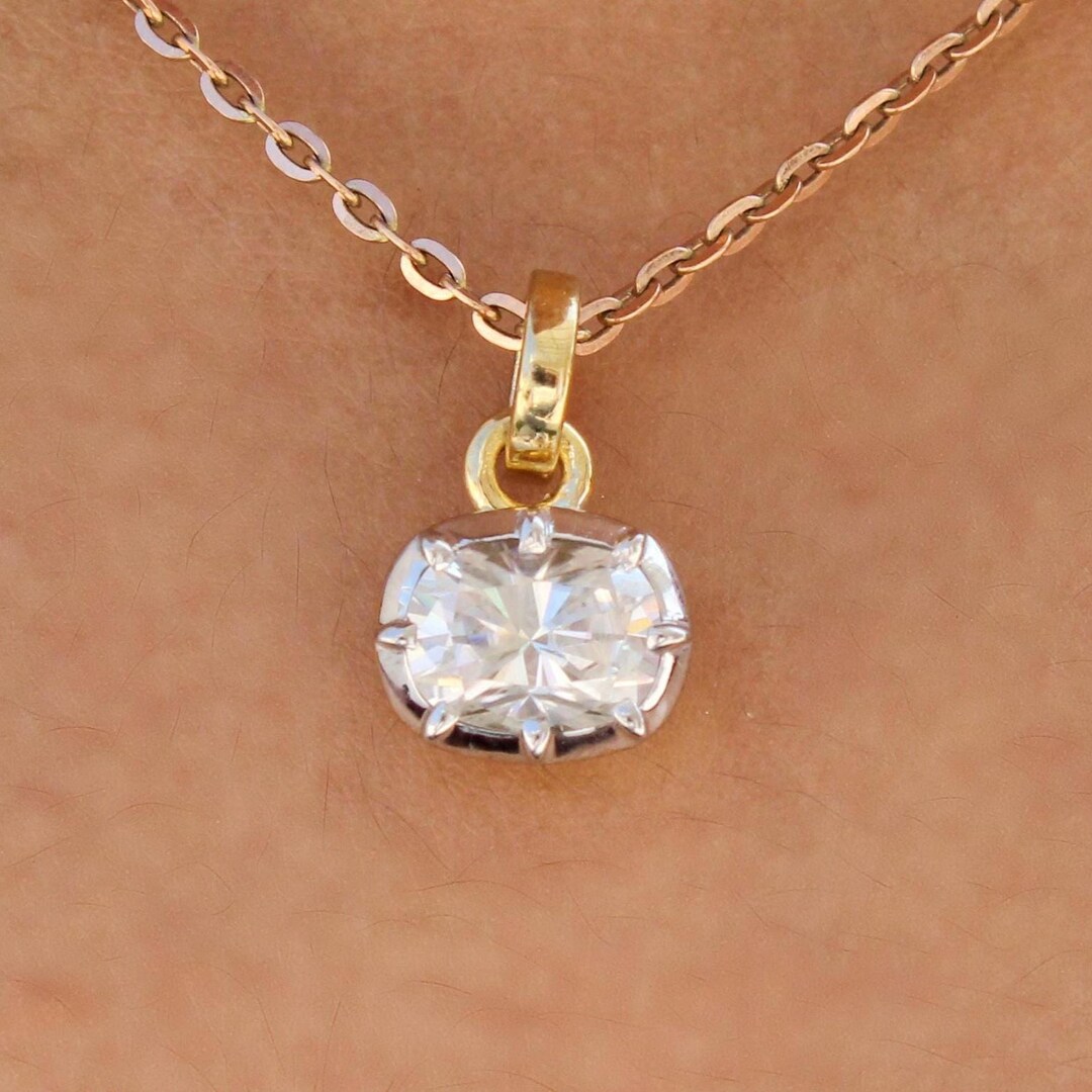 Georgian Style Cut Down Button Back Diamond Pendant, IGI Lab Grown ...