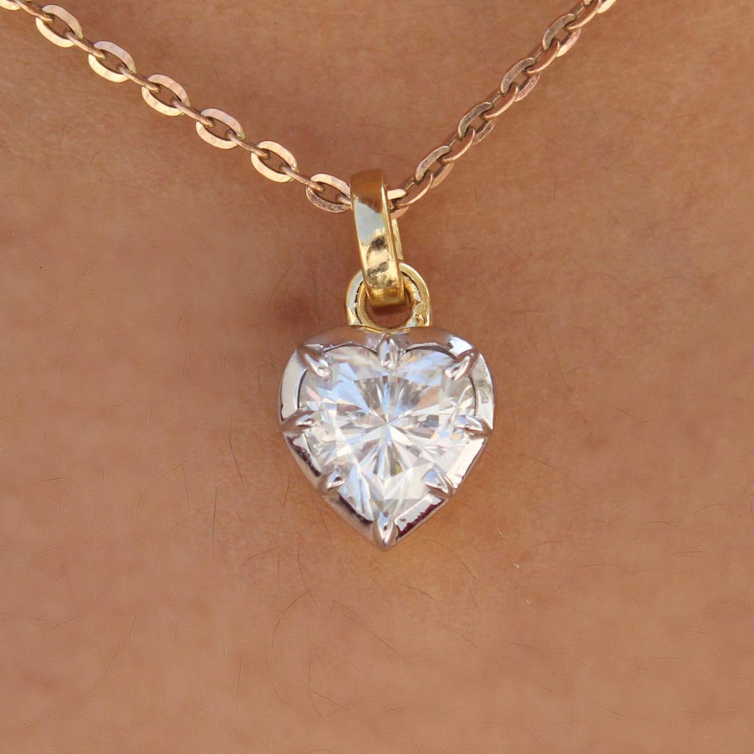 Georgian Style Cut Down Button Back Diamond Pendant, IGI Lab Grown ...