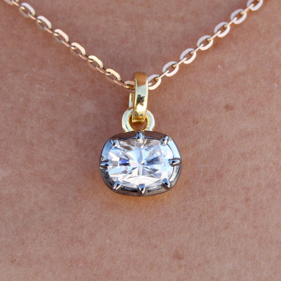 Georgian Style Cut Down Button Back Diamond Pendant, IGI Lab Grown ...