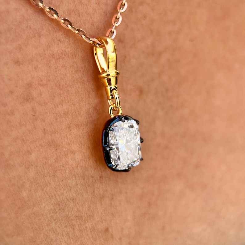 Georgian Style Cut Down Button Back Diamond Pendant, IGI Lab Grown ...