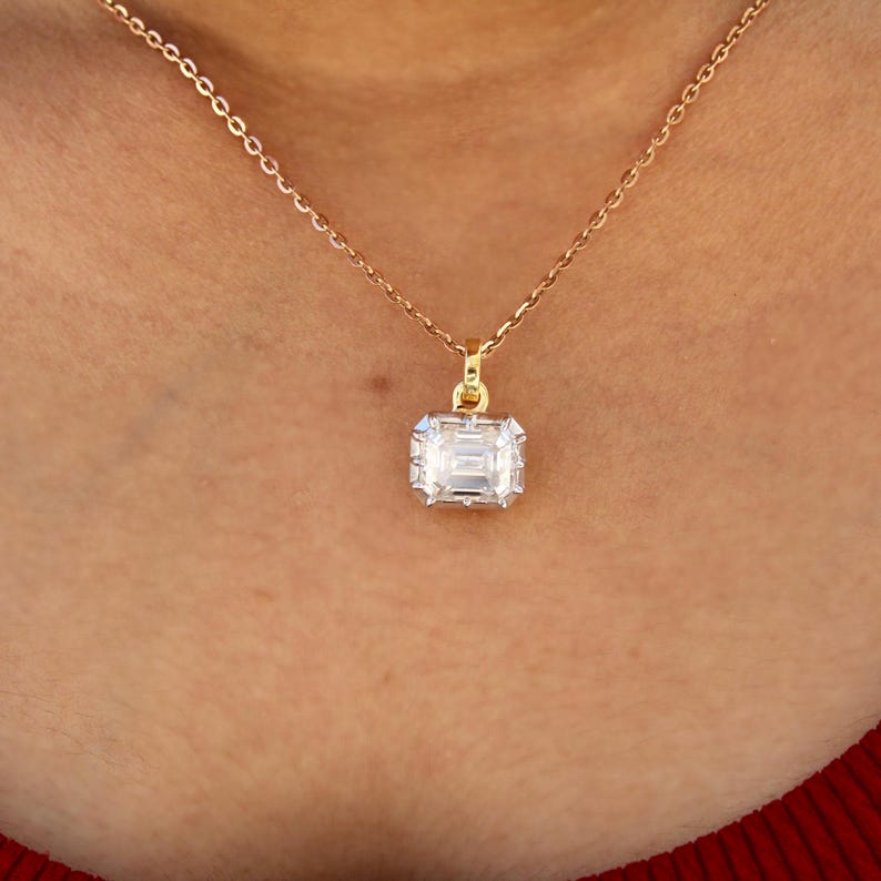 Georgian Style Cut Down Button Back Diamond Pendant, IGI Emerald Lab ...