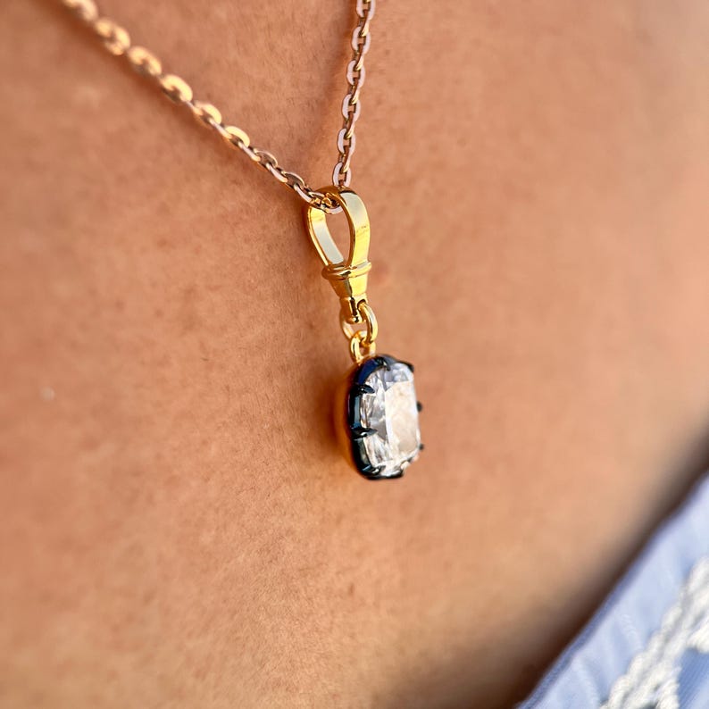 Georgian Style Cut Down Button Back Diamond Pendant, IGI Lab Grown ...