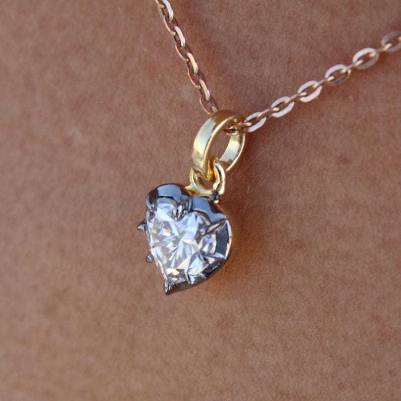 Georgian Style Cut Down Button Back Diamond Pendant, IGI Lab Grown ...