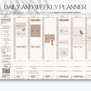 Digital Planner Spreadsheet Google Sheets, Daily to Do List, Daily ...