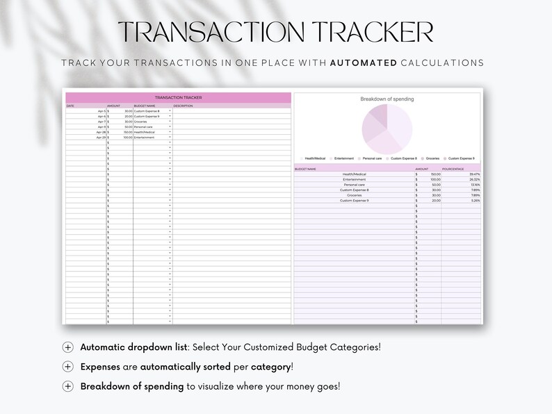Monthly Budget Planner | Simple Budget | Monthly Budget Spreadsheet for ...