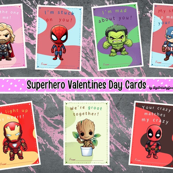Superhero Valentine - Etsy