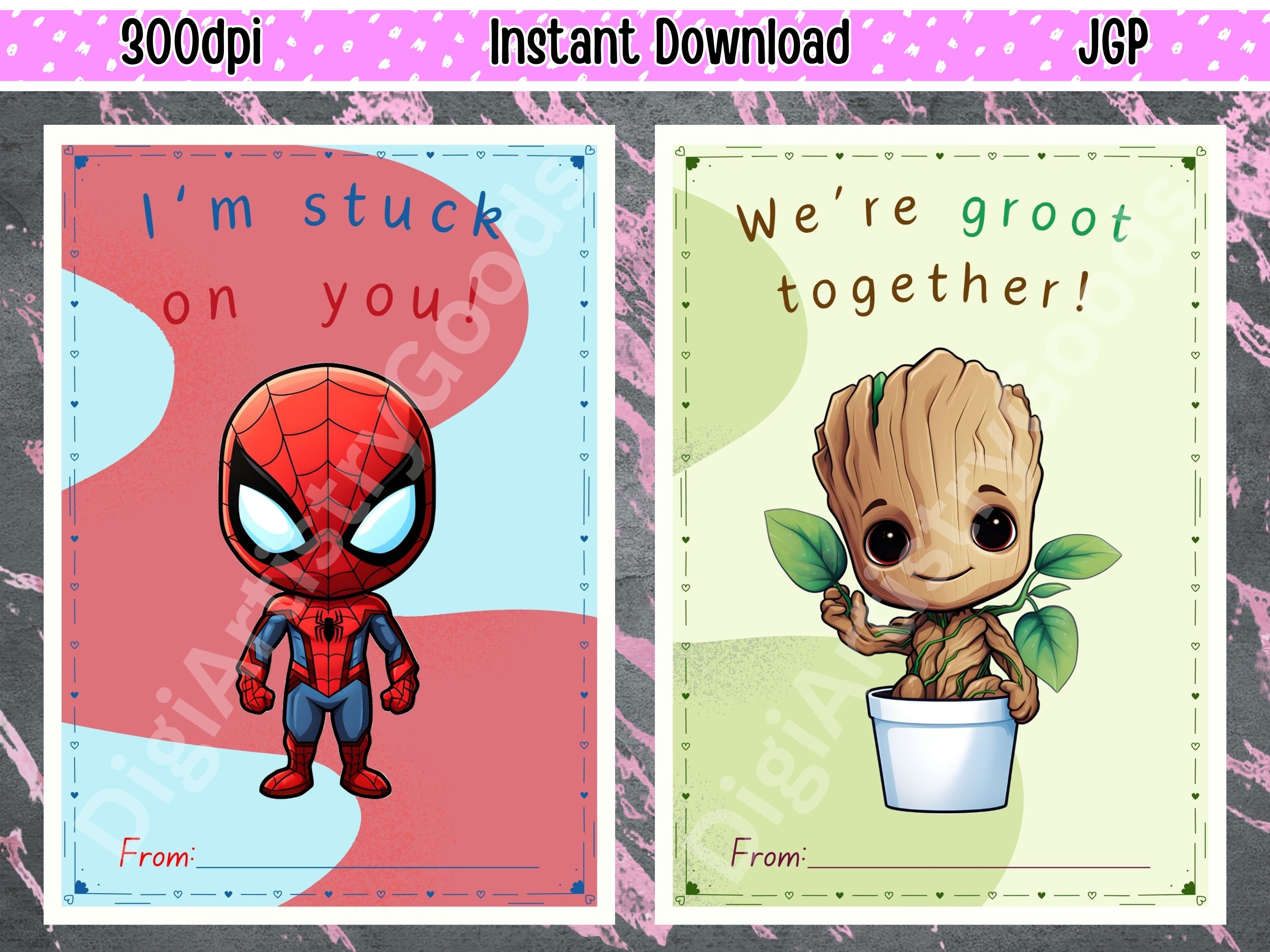 Superhero Valentines Day Cards, Printable Valentine Cards, Class ...