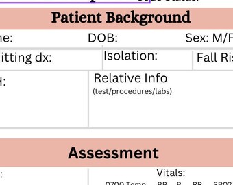 Bedside Nurse Report - Etsy