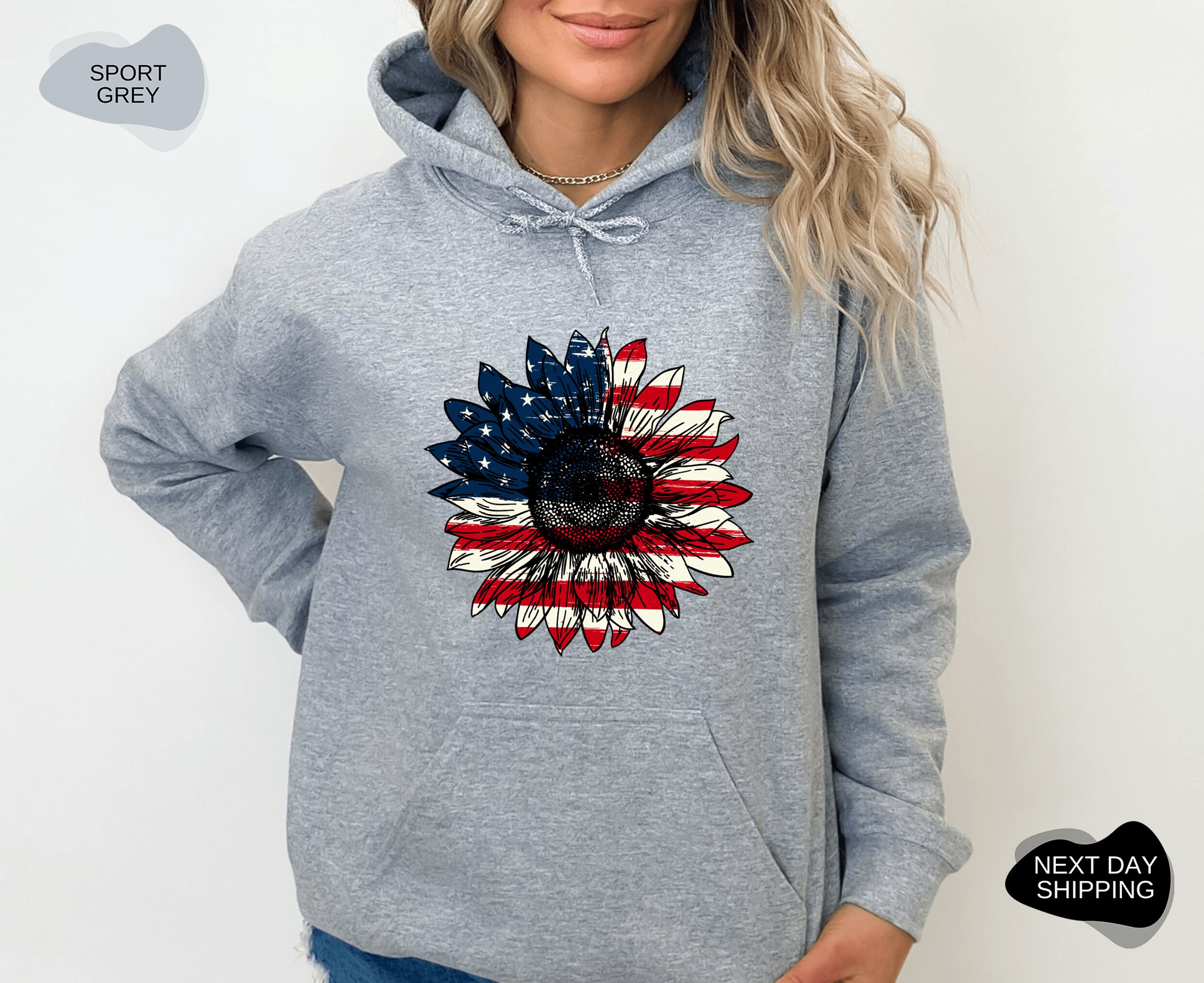 America Sunflower Sweat USA Flag Sweat Patriotic Sweat 4th - Etsy