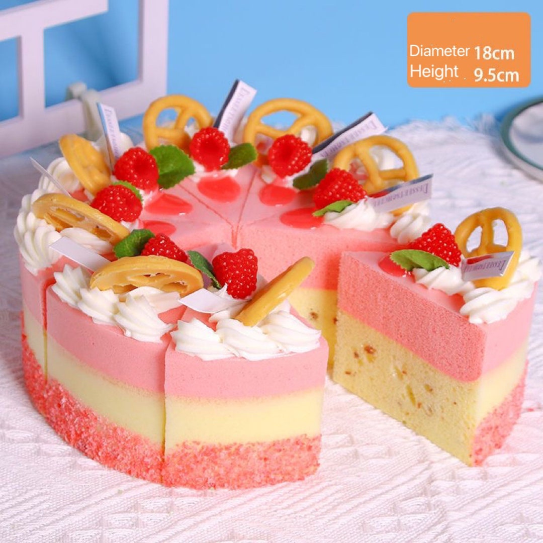 Buy 7 Inch Fake Fruit Cake,fake Desserts for Display,faux Round Cake ...