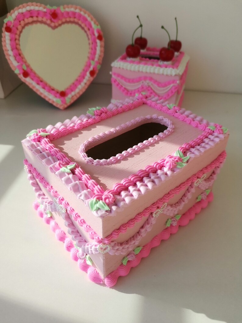 Pink Cake Tissue Boxwood Tissue Box Covercustom Cherry - Etsy