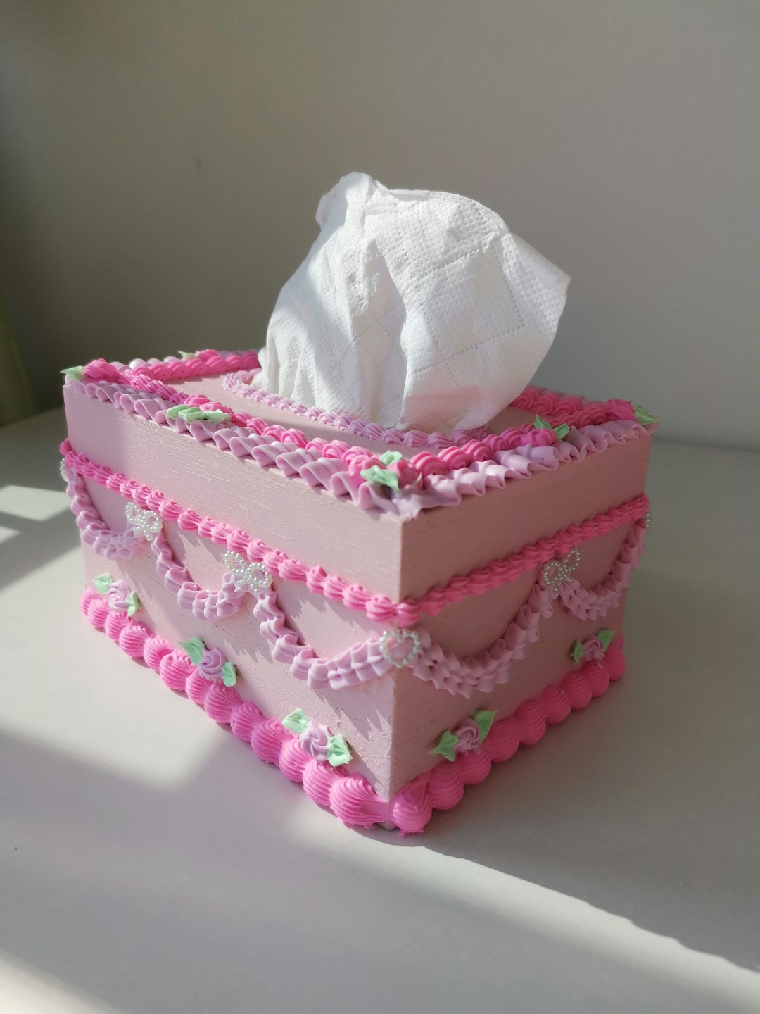 Pink Cake Tissue Boxwood Tissue Box Covercustom Cherry - Etsy