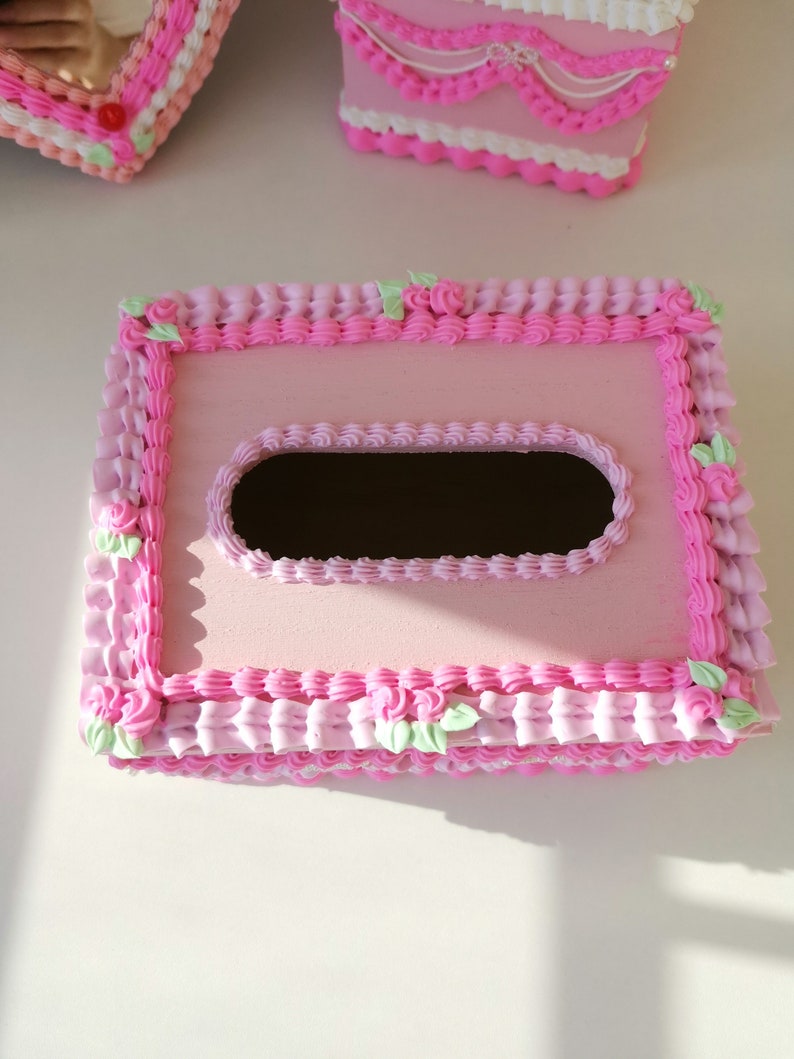 Pink Cake Tissue Boxwood Tissue Box Covercustom Cherry - Etsy