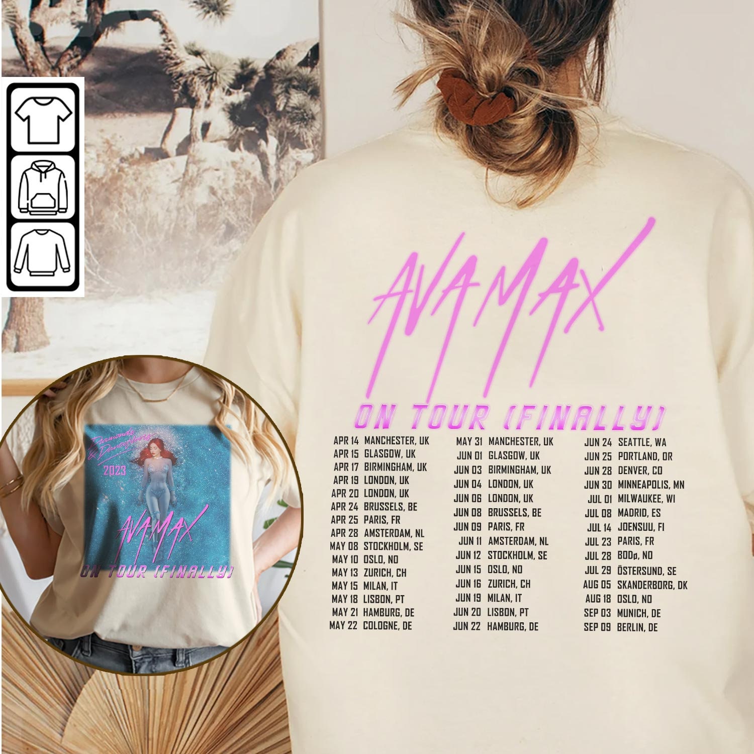 Ava Max Music Shirt, 2 Side Diamonds and Dancefloors Tour Finally ...