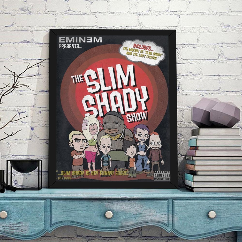Slim Shady Is Hip Comic Art Book Canvas Print - Poster Retro Vintage ...