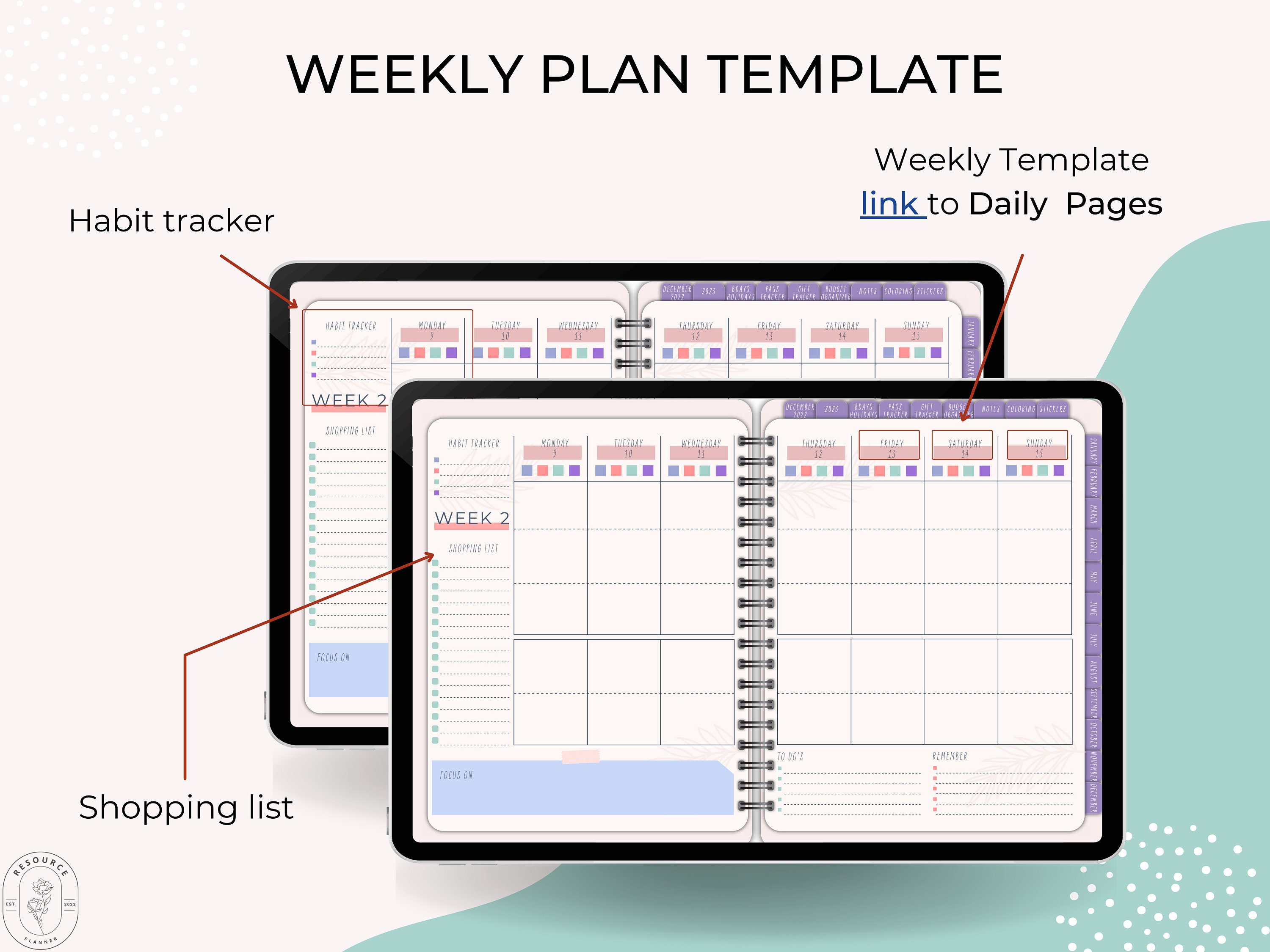 2023 Dated Pastel Digital Planner. Goodnotes Planner iPad - Etsy