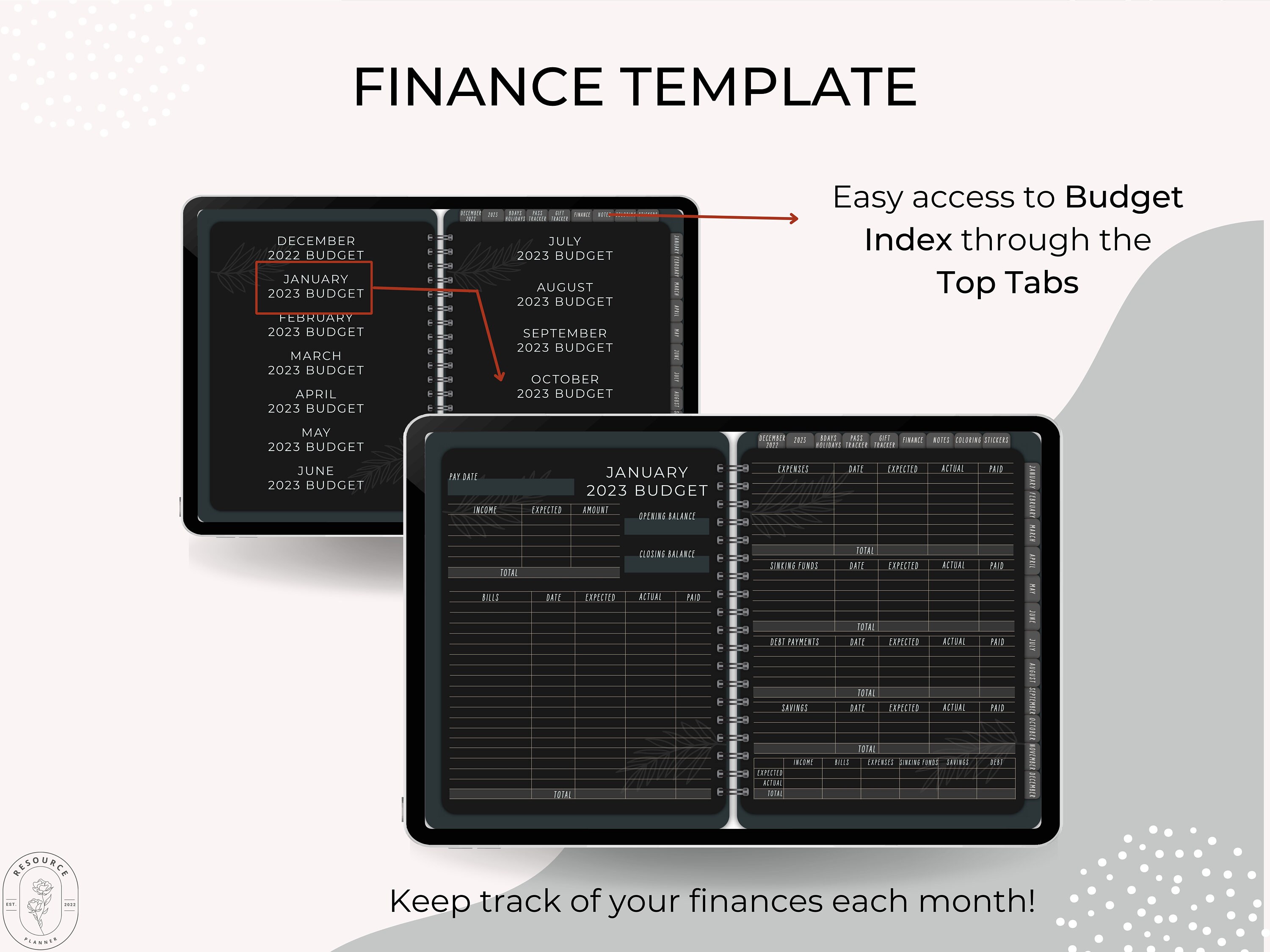 2023 Dated Dark Mode Digital Planner. Goodnotes Planner, Ipad ...