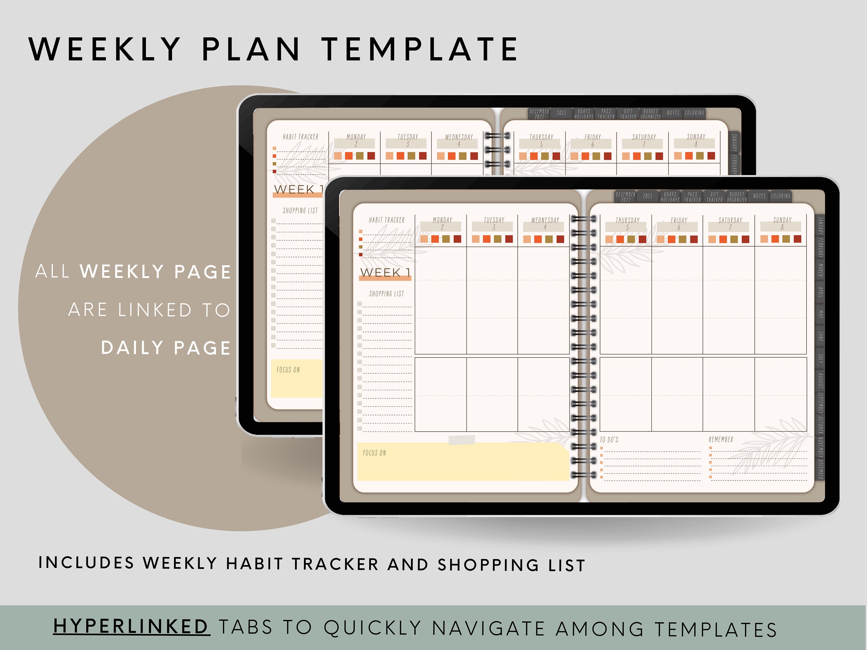 Goodnotes Boho 2023 Dated Digital Planner, iPad Notability, Android ...