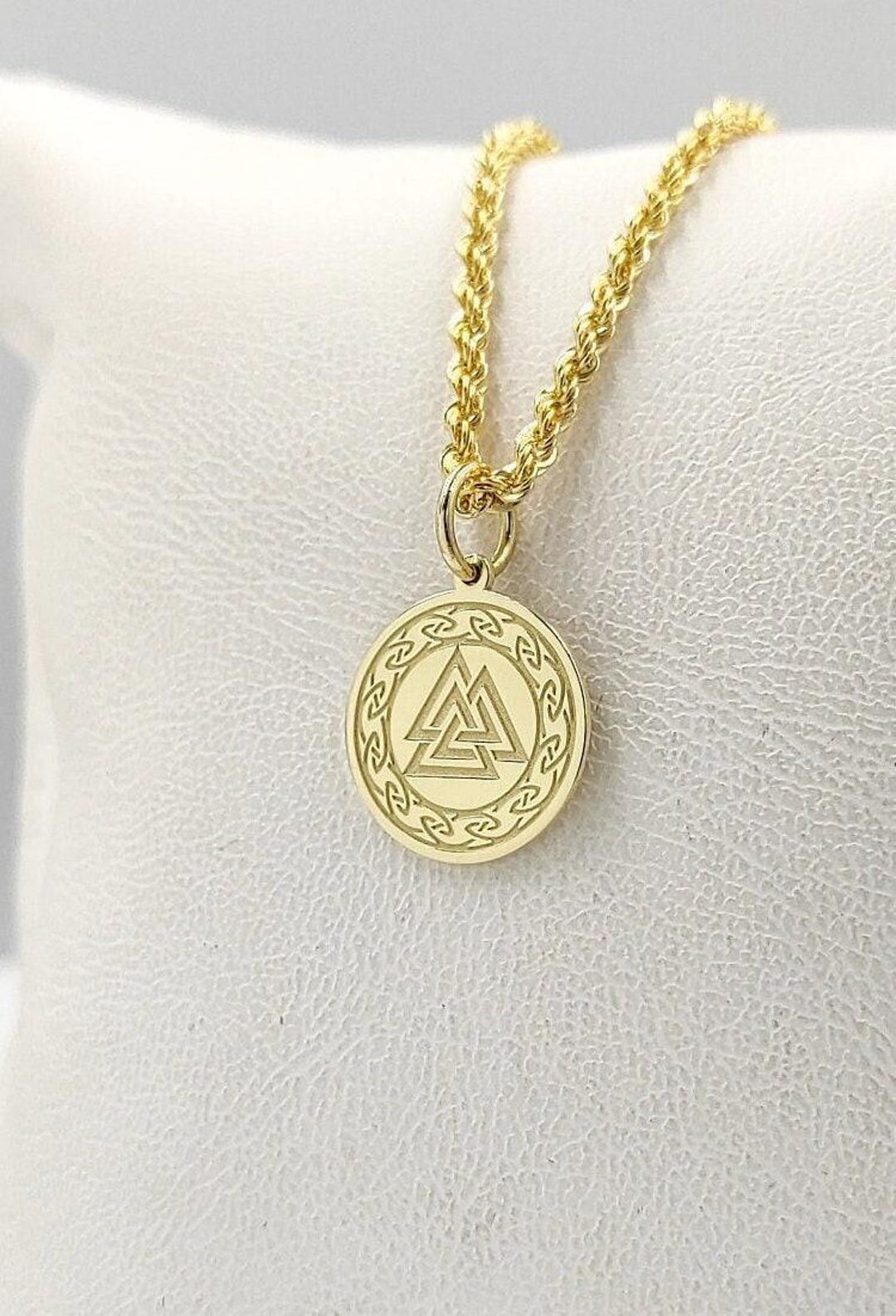 14K Gold Valknut Pendant Necklace: Personalized Norse Viking Jewelry - Etsy