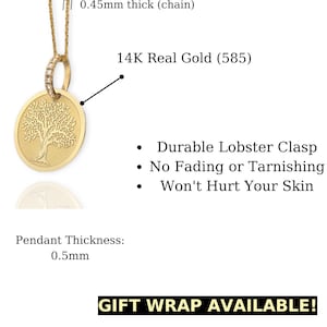 14Κ Moissanite Tree of Life Necklace, Gold Tree Pendant, Personalized ...