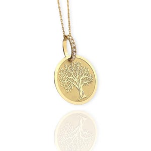 14Κ Moissanite Tree of Life Necklace, Gold Tree Pendant, Personalized ...