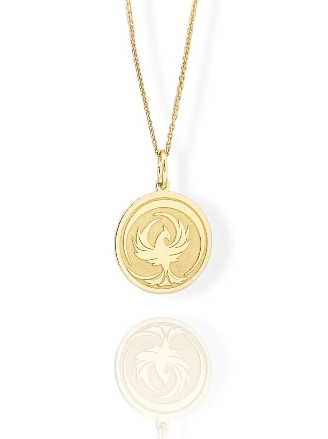 Gold Plated Phoenix Necklace, Phoenix Bird Pendant, Personalized ...